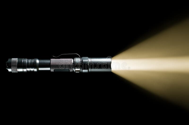 Flashlight with Beam of Light Stock Photo - Image of bright, electric ...
