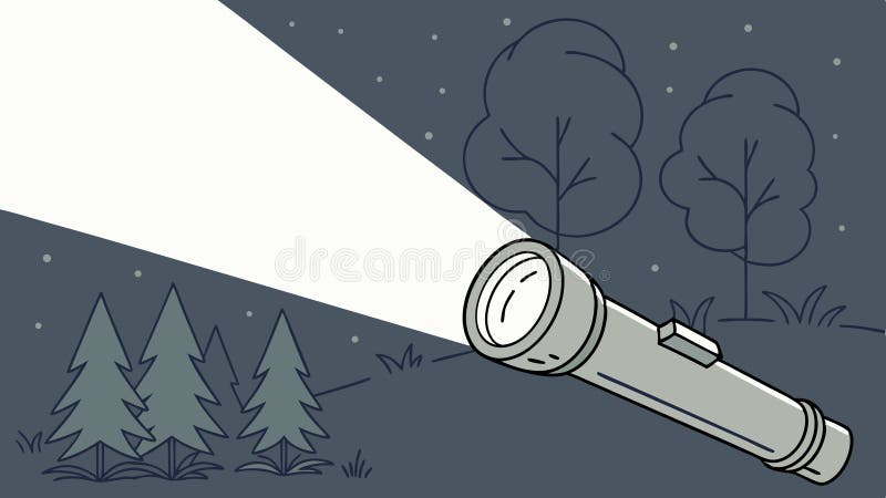 Flashlight Beam Night Forest Vector Search Discovery, Vector Design ...