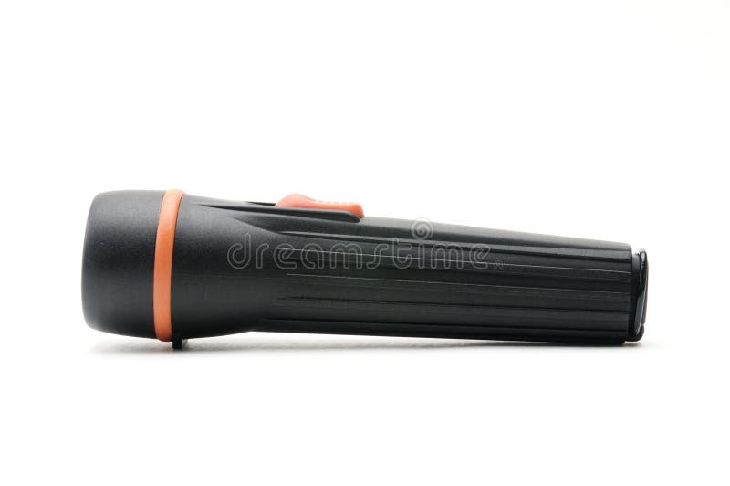 Flashlight Black on a White Background Stock Image - Image of manual ...