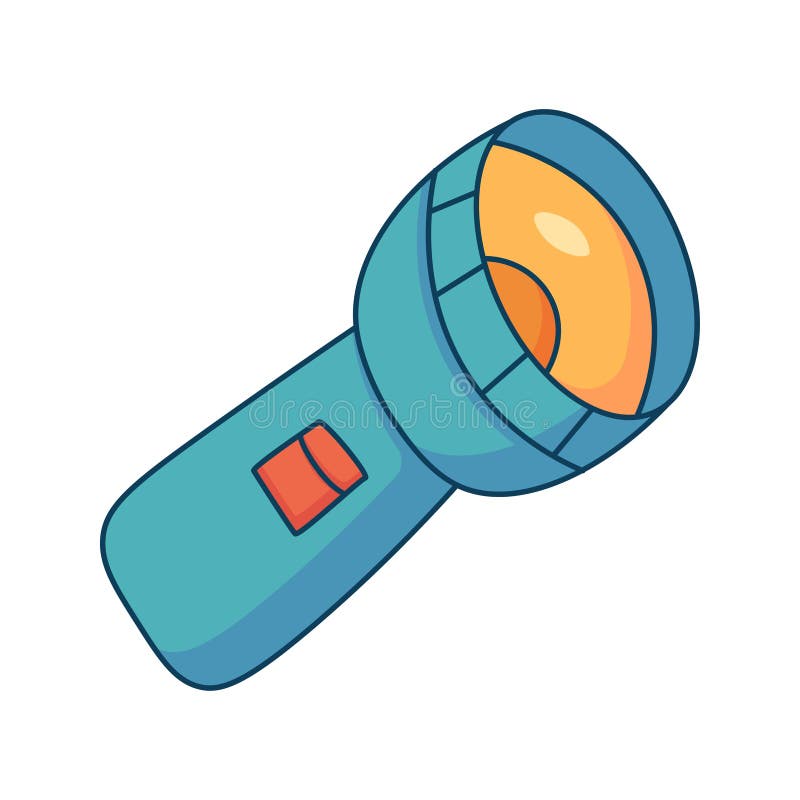 Flashlight Cartoon Icon stock vector. Illustration of clip - 58767146