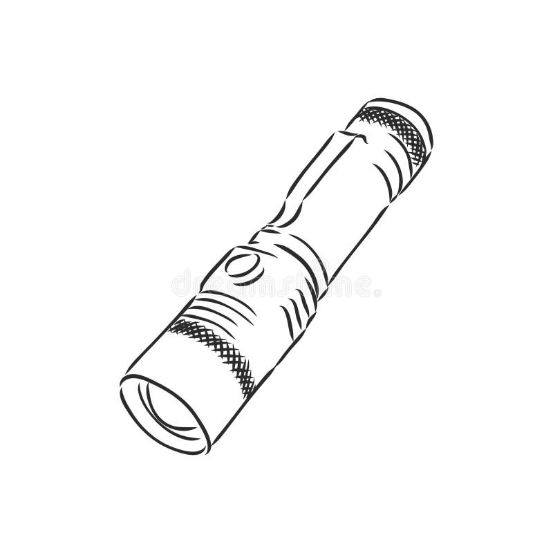 Shining Flashlight Clipart Black And White