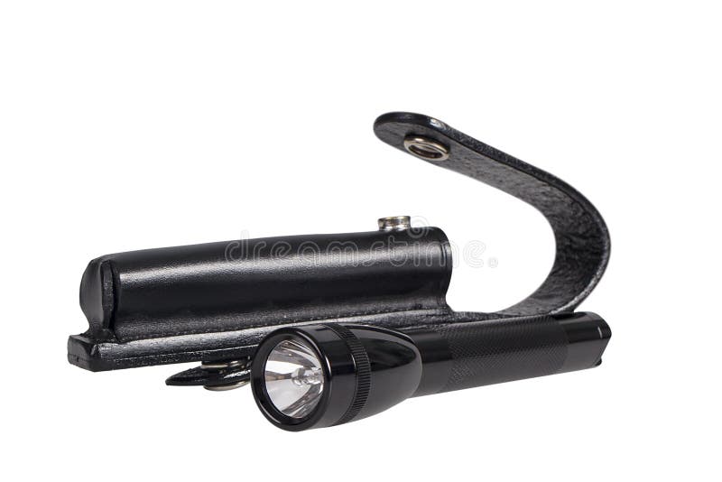 Flashlight with Case, Battery and Charger Stock Image - Image of bright ...