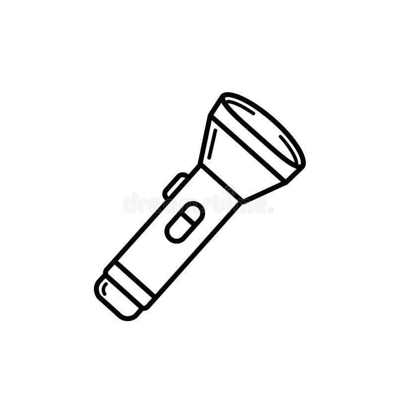 Flashlight Clipart Black and White Stock Vector - Illustration of ...