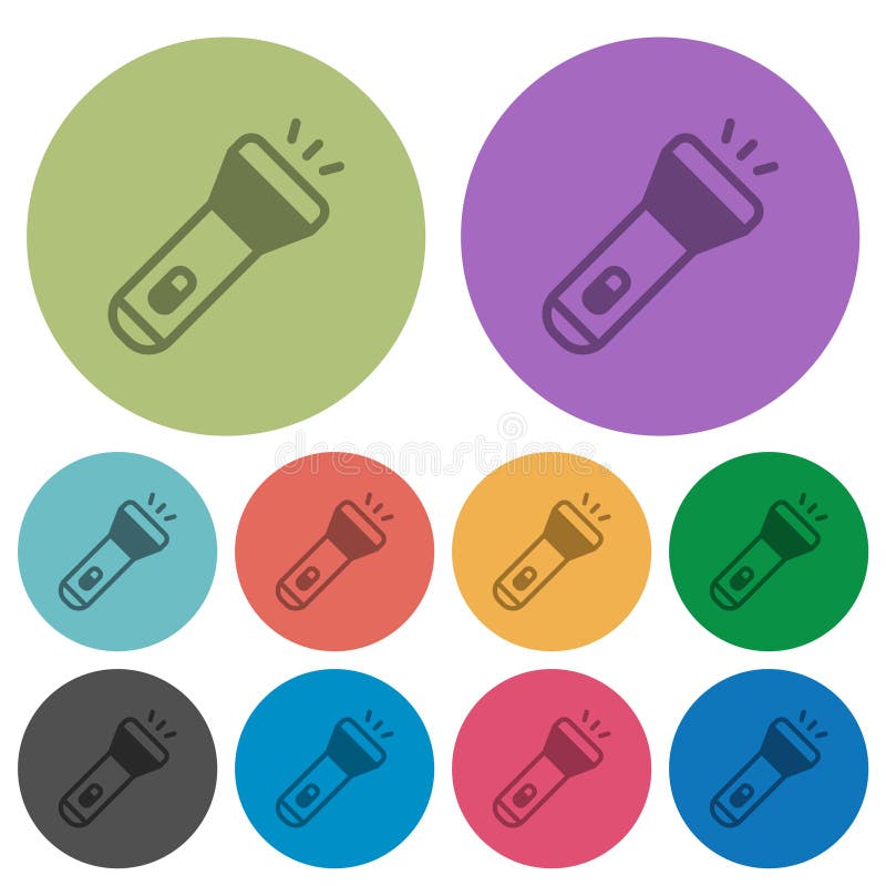 Flashlight Color Darker Flat Icons Stock Illustration - Illustration of ...