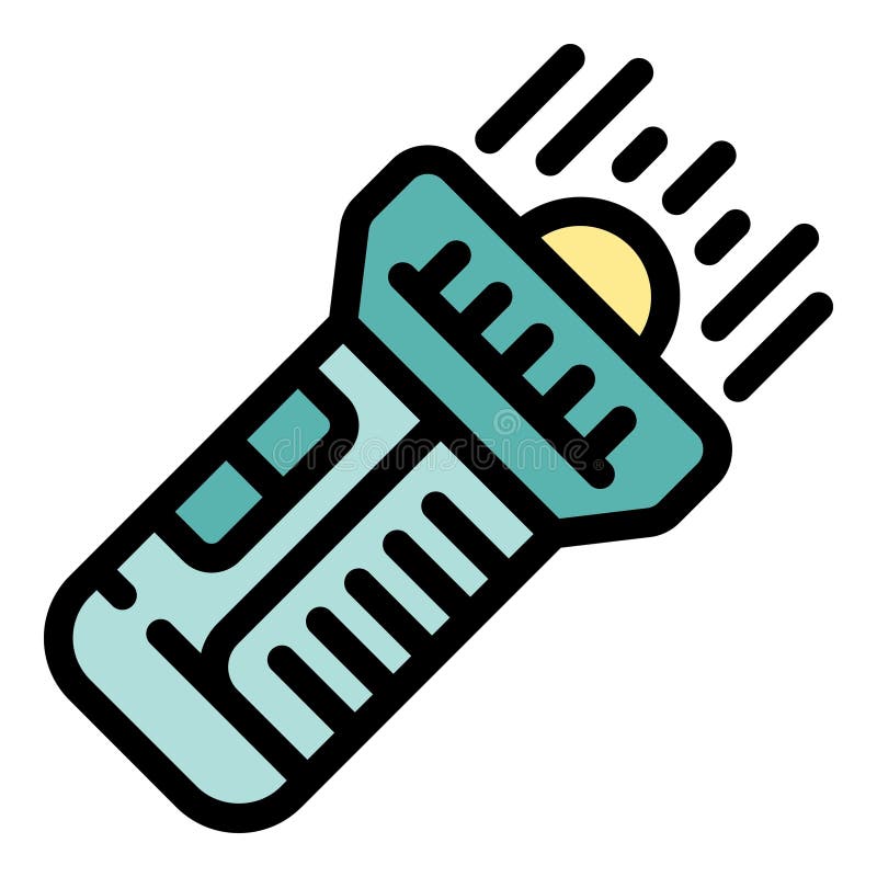 Flashlight Emitting a Ray of Light Icon Vector Illustration Stock ...