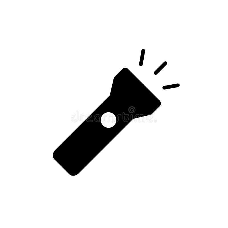 Flashlight Flat Icon, Flat Design Best Vector Icon Stock Vector - Illustration of plastic, glass ...