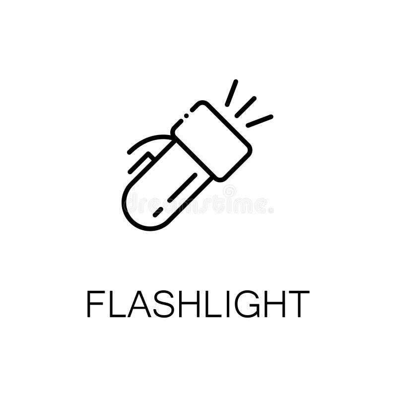 Flashlight Flat Icon or Logo for Web Design. Stock Vector ...