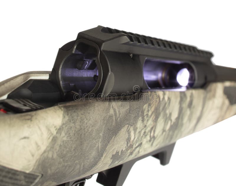 Flashlight through the Barrel Showing an Empty Chamber Stock Image ...