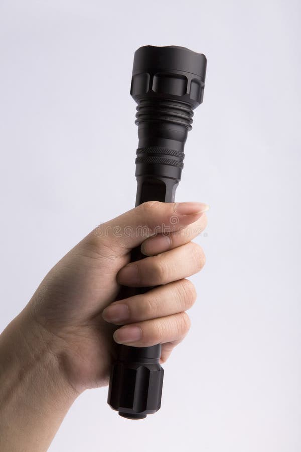 Flashlight in hand, stock photo. Image of hold, device - 7619728