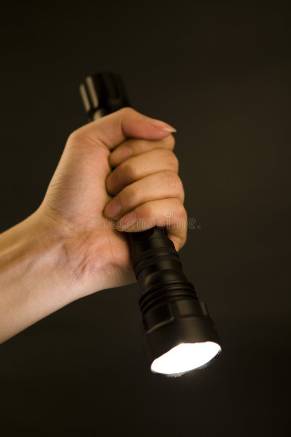 Flashlight in hand, stock photo. Image of hold, device - 7619728