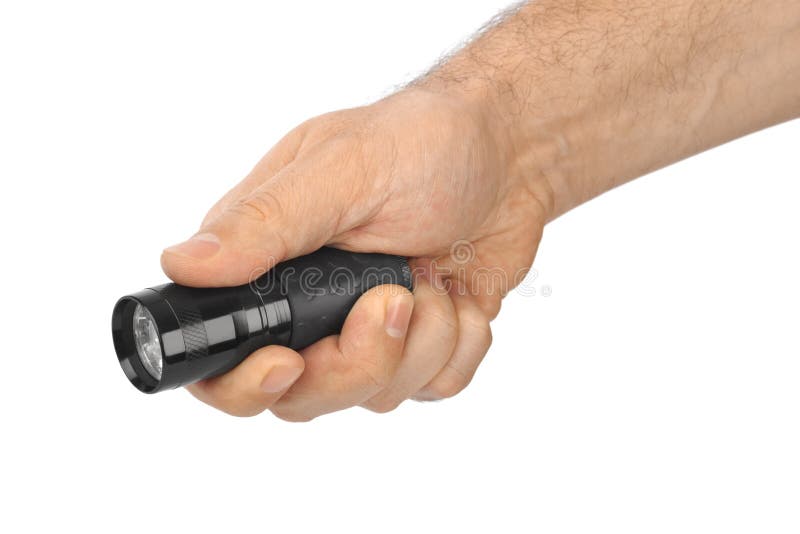 Flashlight in hand stock image. Image of handheld, lighter - 55118669