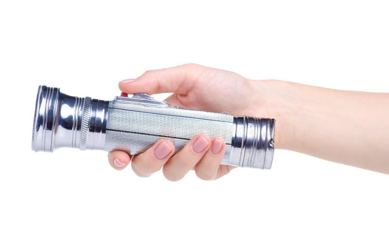Flashlight in hand stock image. Image of flashlight - 179492169