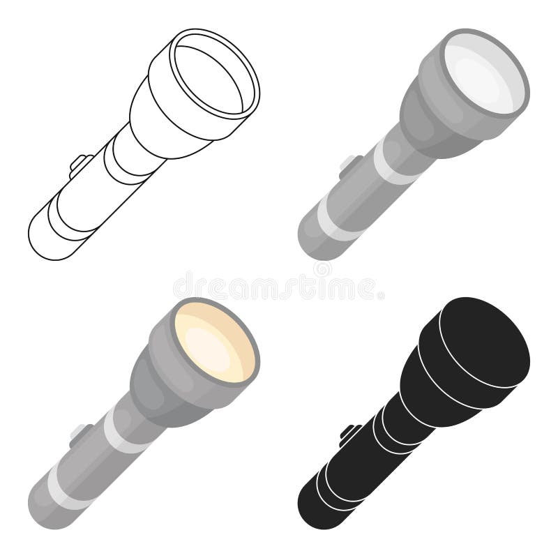 Flashlight Icon in Cartoon Style Isolated on White Background. Light ...