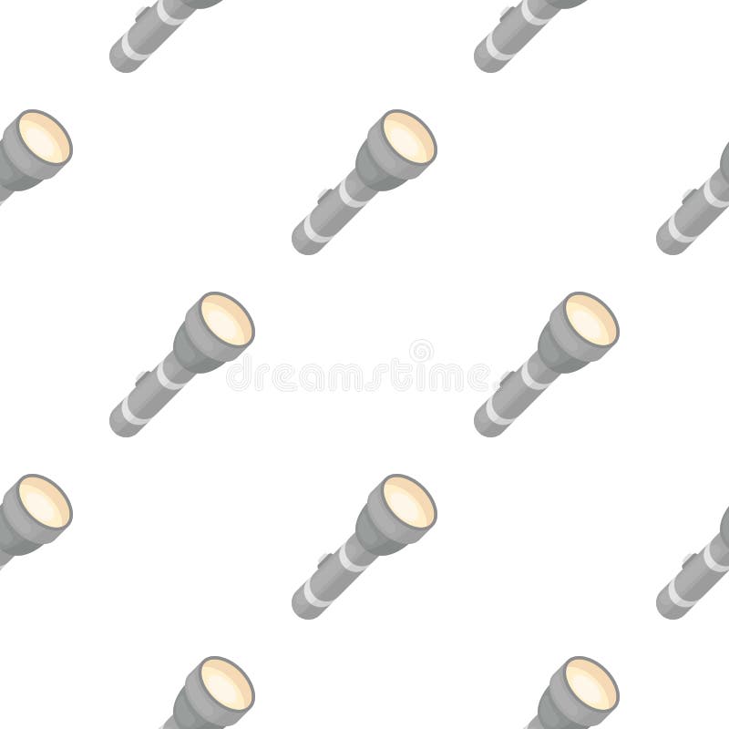 Flashlight Icon in Cartoon Style on White Background. Light Source ...