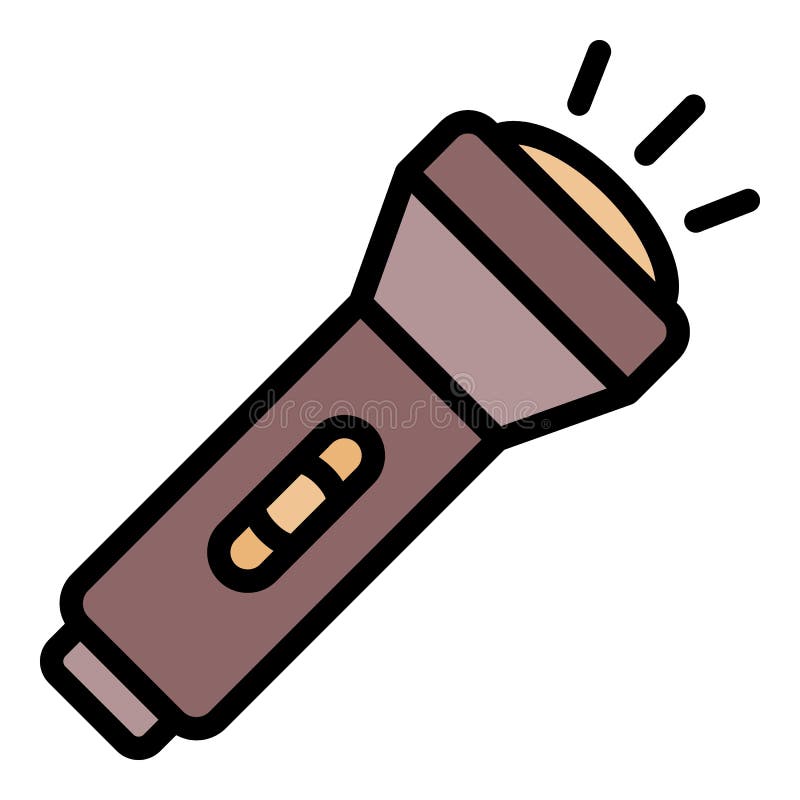 Flashlight Icon Color Outline Vector Stock Vector - Illustration of ...