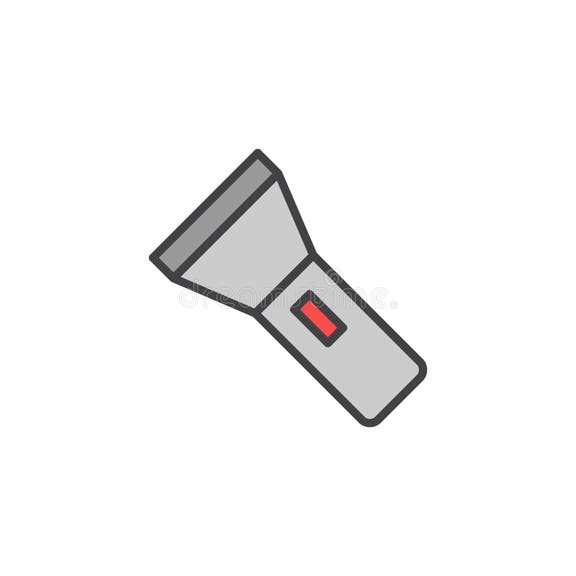 Flashlight Icon in Colored Version Stock Vector - Illustration of hand ...