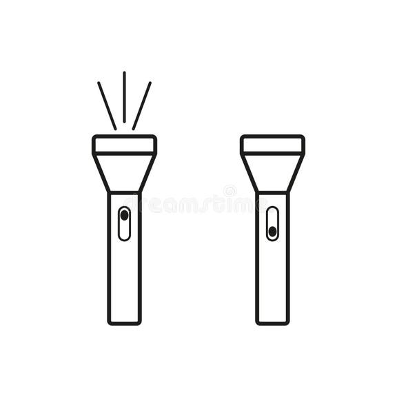 Flashlight Icon. Flashlight on and Off. Vector Illustration. Stock ...