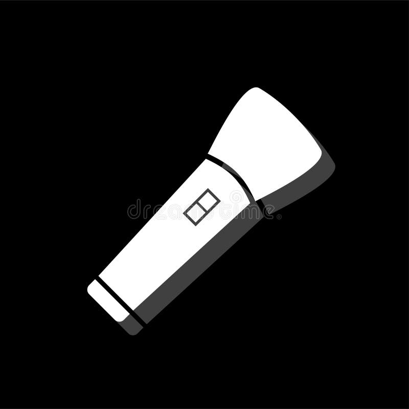 Flashlight icon flat stock illustration. Illustration of glass - 138095783