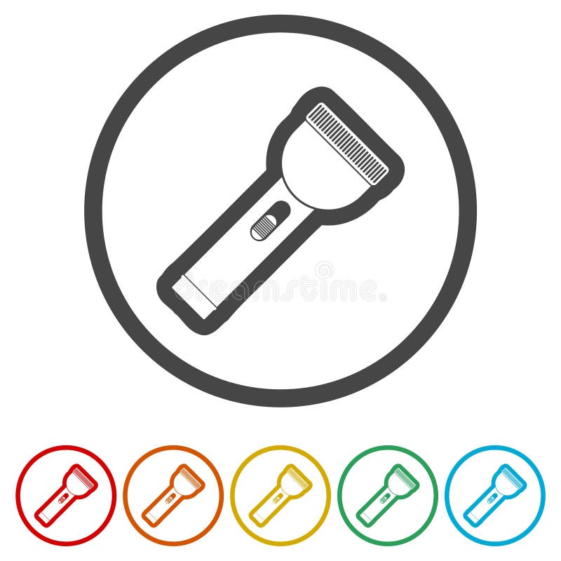 Flashlight Icon, Light Flash, 6 Colors Included Stock Vector ...