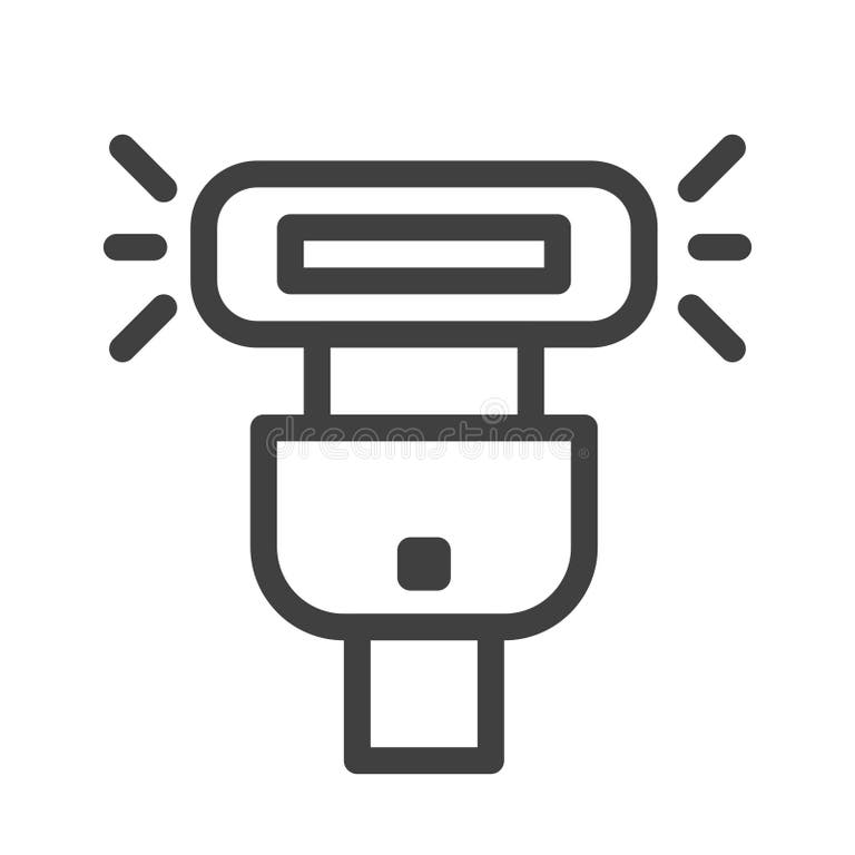 Flashlight Icon Logo with Outline Stroke Vector Design Perfect for Ui ...