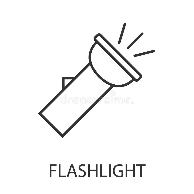 Flashlight Icon or Logo Line Art Style. Stock Vector - Illustration of ...