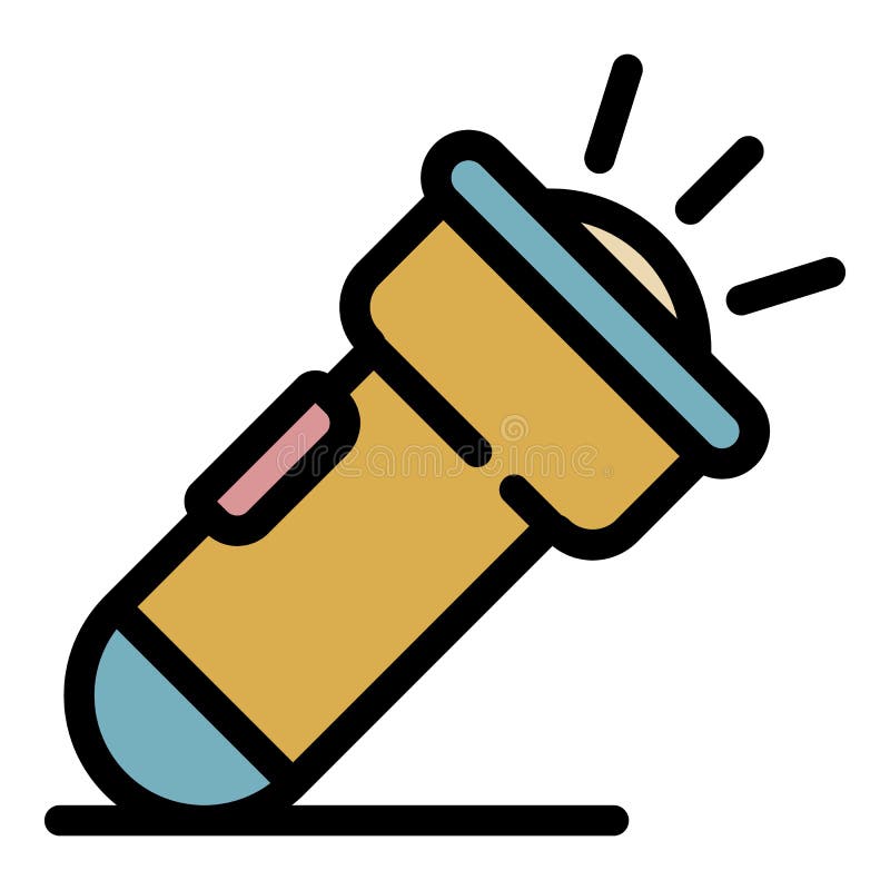 Flashlight Icon Color Outline Vector Stock Vector - Illustration of ...