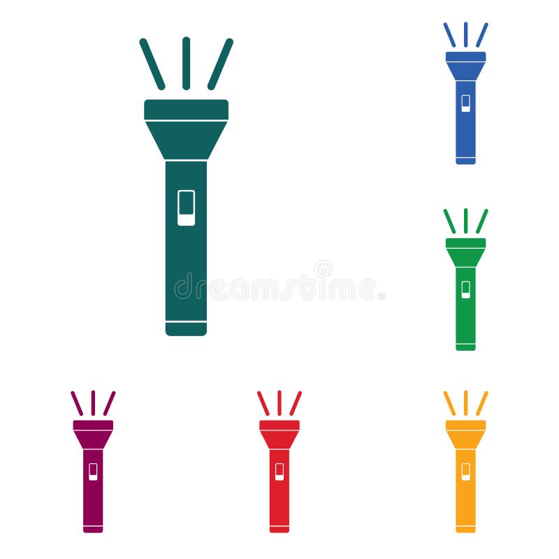 Flashlight Icon. Portable Torch Stock Vector - Illustration of ...