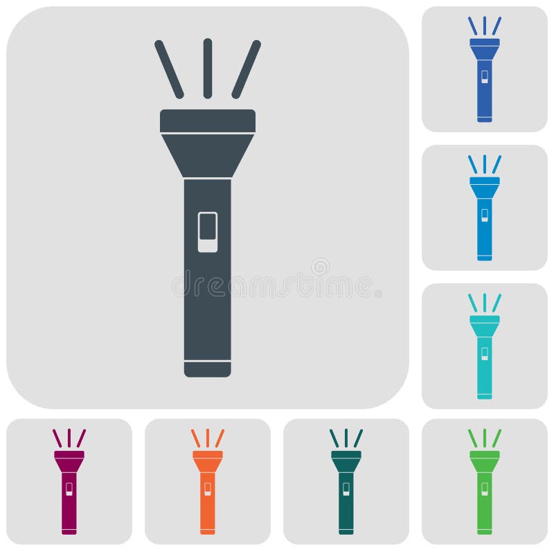 Flashlight Icon. Portable Torch Stock Vector - Illustration of black ...