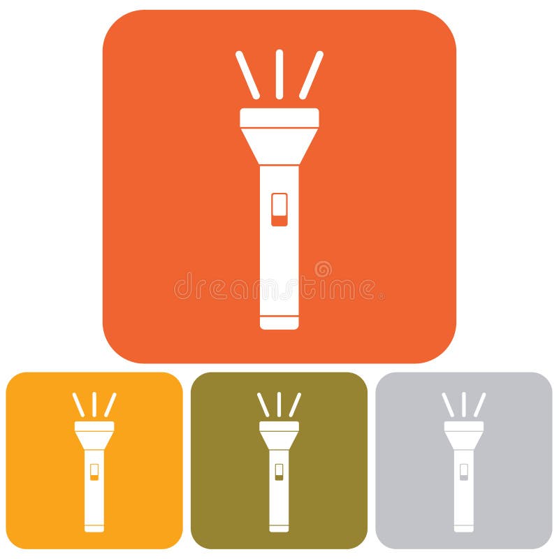 Flashlight Icon. Portable Torch Stock Vector - Illustration of badge ...