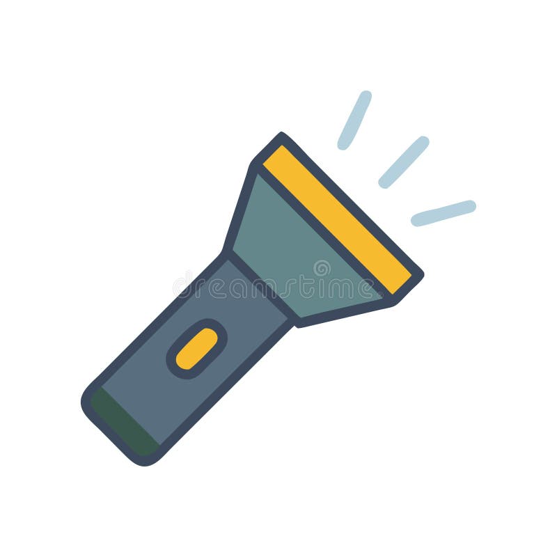 Flashlight Icon for Illumination Stock Vector - Illustration of school ...