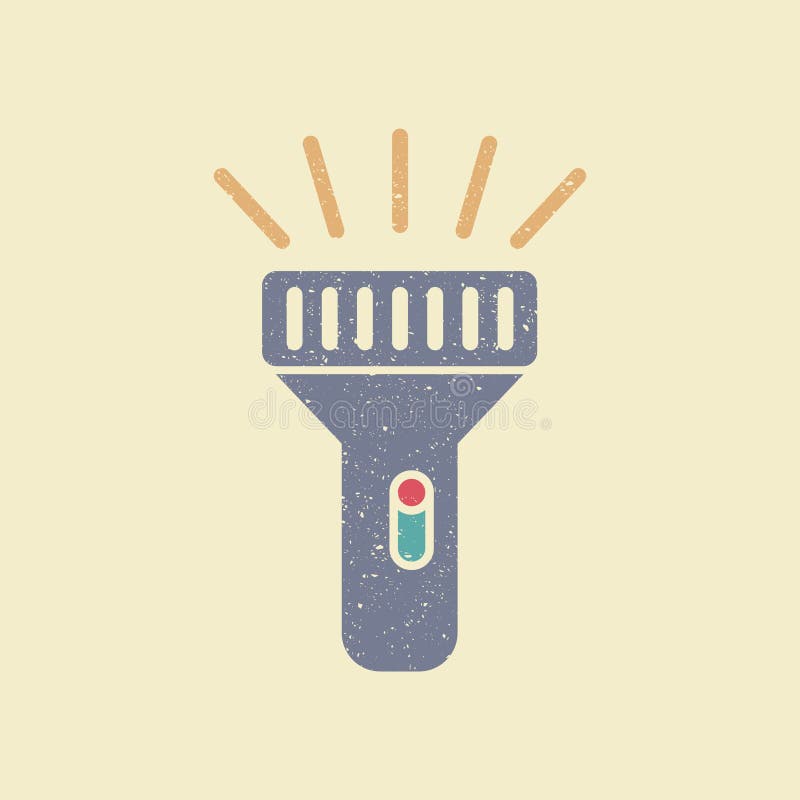 Flashlight Icon in Retro Style. Vector Simple Flat Graphic Illustration ...