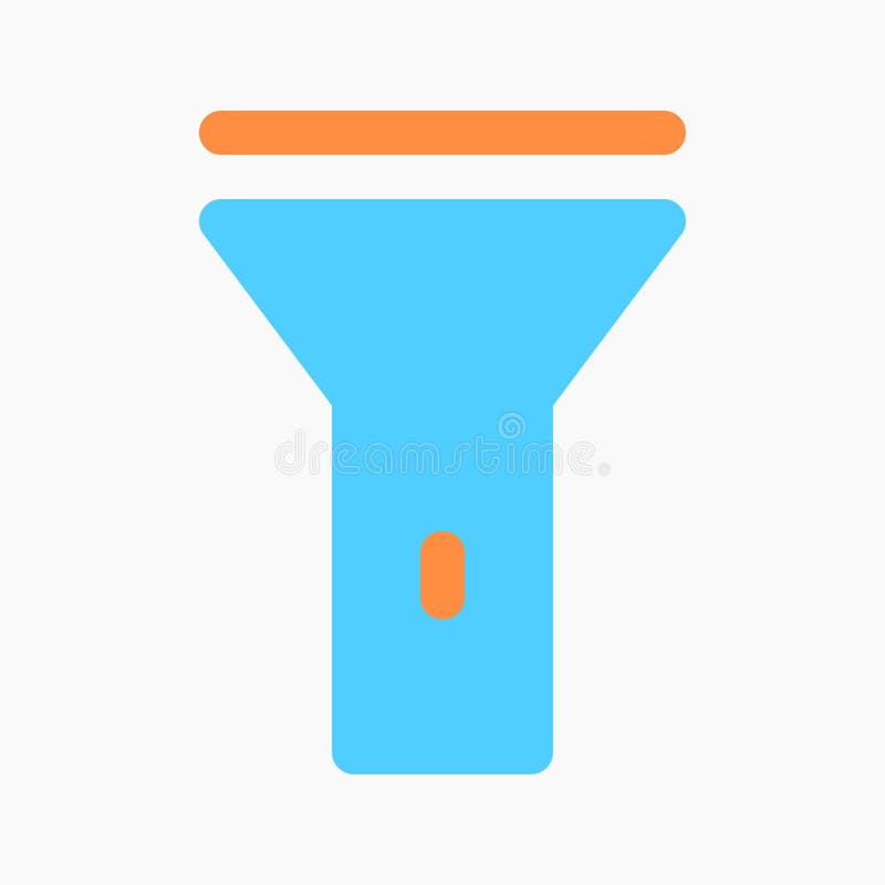 Flashlight Icon Vector. Torch Symbol Illustration Isolated on White ...