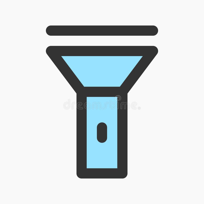 Flashlight Icon Vector. Torch Symbol Illustration Isolated on White ...