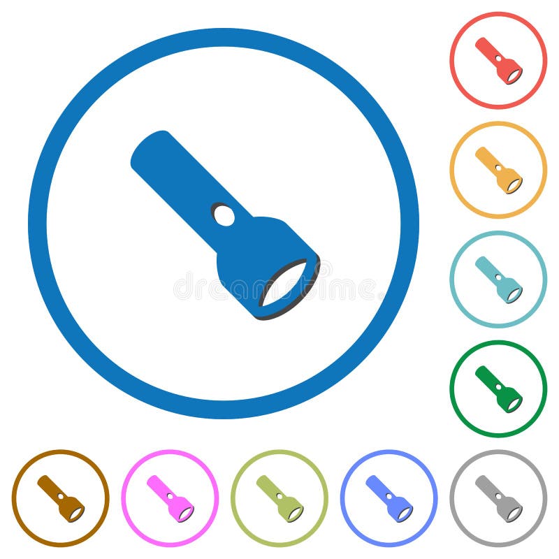 Flashlight Icons with Shadows and Outlines Stock Vector - Illustration ...