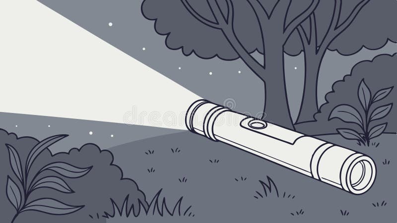 Flashlight Illuminating a Dark Forest, Night Adventure and Wilderness ...