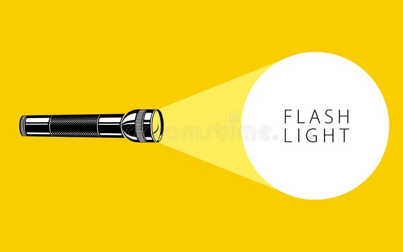 Flashlight Illumination Vector Advertising Poster Illustration with ...