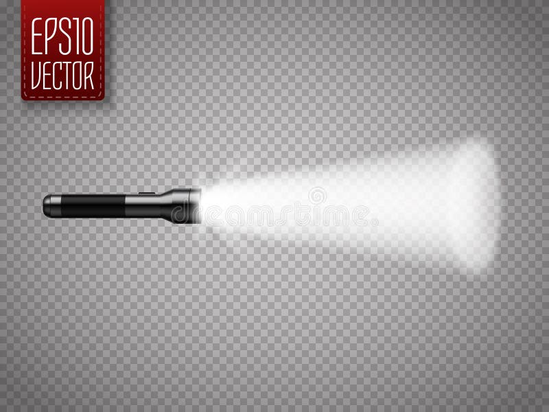 Flashlight Isolated on a Transparent Background. Vector Stock Vector ...