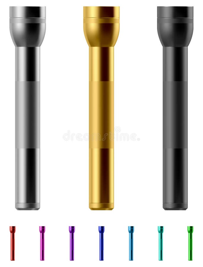 Flashlight Isolated on White Background Stock Vector - Illustration of ...