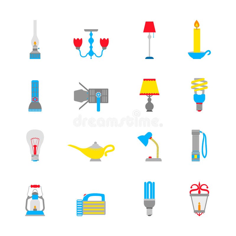 Light Icon Set stock vector. Illustration of halogen - 49251337