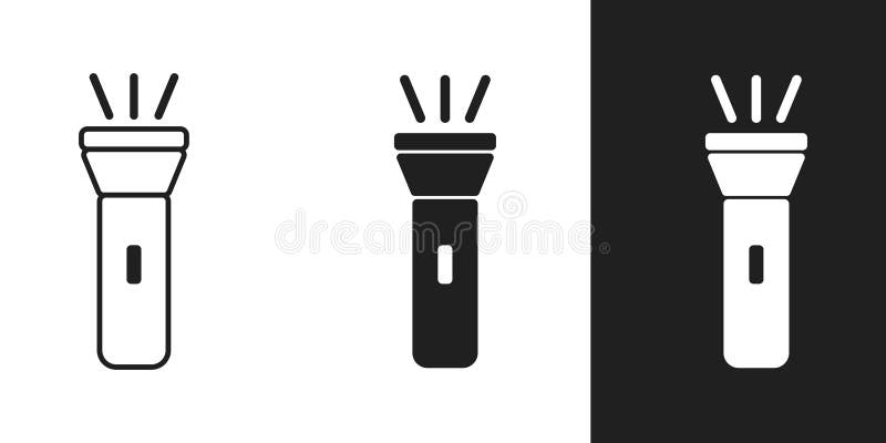 Flashlight Lantern Icon in 3 Form. Stock Vector - Illustration of ...
