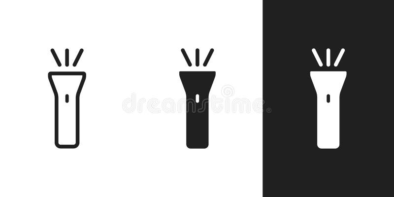 Flashlight Lantern Icon in 3 Form. Stock Vector - Illustration of ...