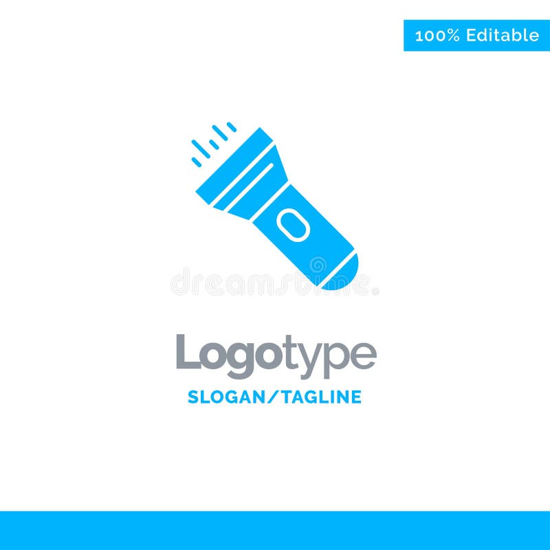 Flashlight, Light, Torch, Flash Blue Business Logo Template Stock ...