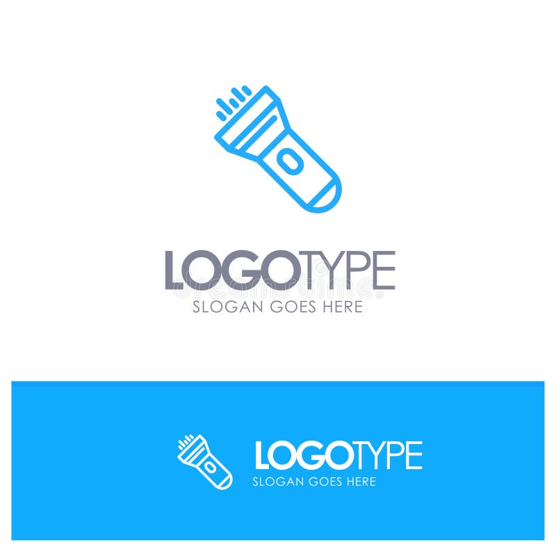 Flashlight, Light, Torch, Flash Blue Logo Line Style Stock Vector ...