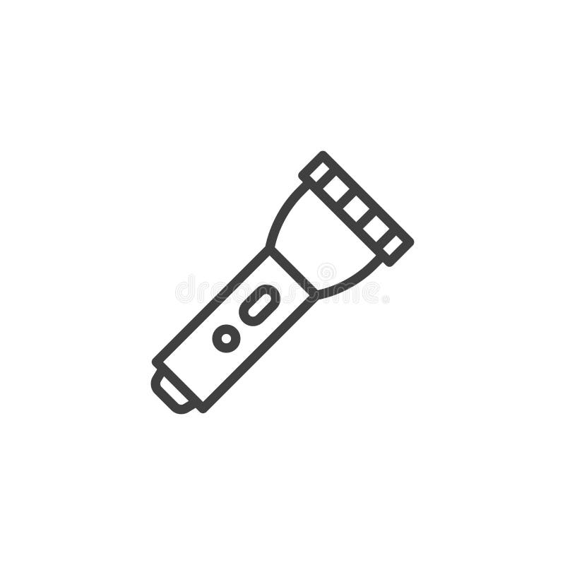 Flashlight Line Icon, Outline Vector Sign, Linear Style Pictogram ...