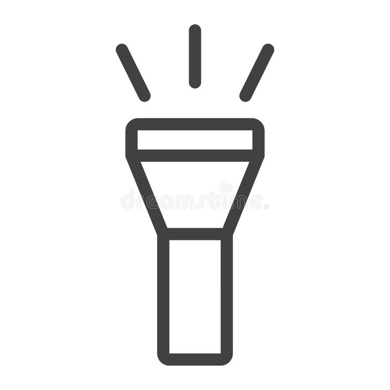 Flashlight Line Icon, Light and Electric, Lamp Sign, Vector Graphics, a ...