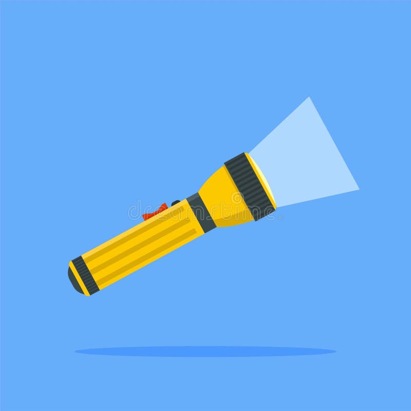 Flashlight Logo with Light Beam, House Object Illustration. Stock ...