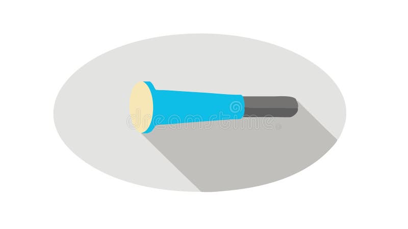Flashlight Outline Icon Minimal Flat Style Illustration, Vector Design ...