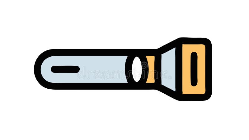 Flashlight Outline Vector Icon for Light Illumination Explore, Vector ...