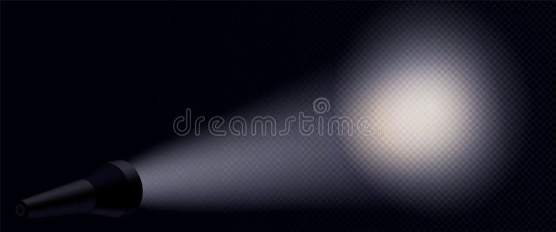 Flashlight Projecting Wide Luminous Beam on Wall Stock Illustration ...