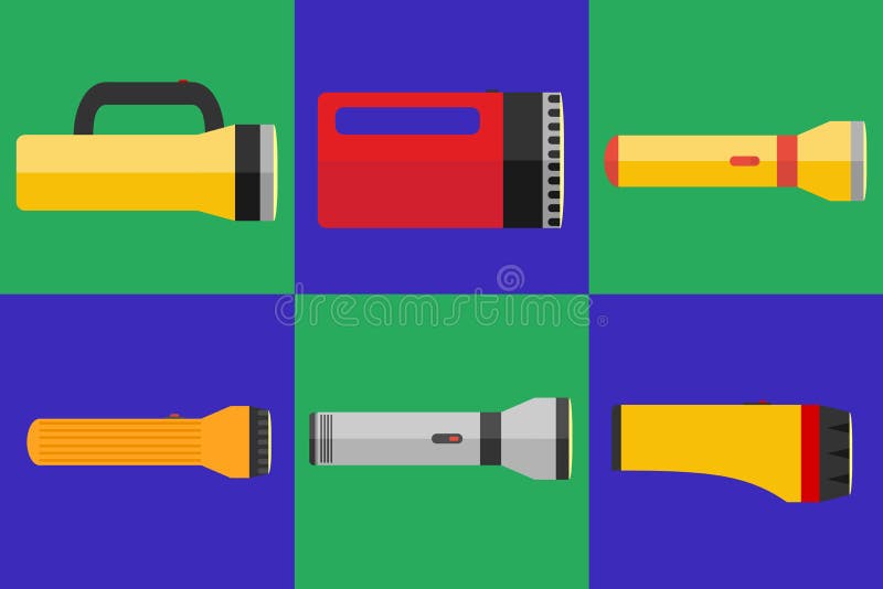 Flashlight stock vector. Illustration of electric, outdoors - 90781670